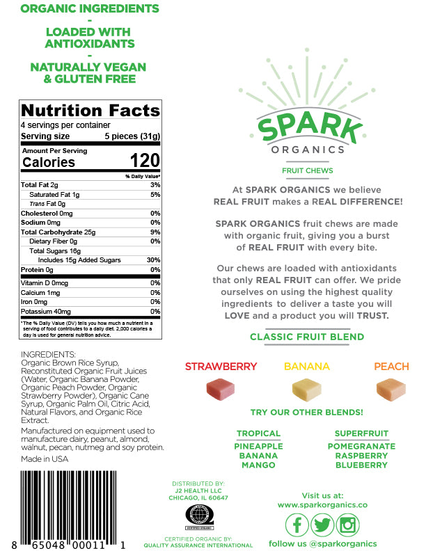 Spark Organics | Fruit Chews Vegan Gluten Free Organic Non-GMO